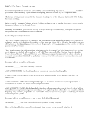 Fillable Online ES&F 2 Way Prayer Format 1-3-2021 Fax Email Print ...