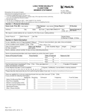 Fillable Online How To File a Claim for MetLife Benefits with Justworks ...