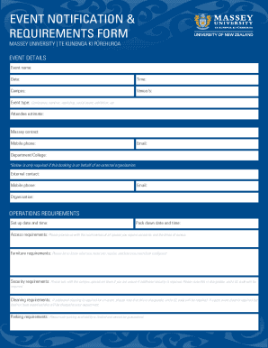 Fillable Online EVENT NOTIFICATION & REQUIREMENTS FORM Fax Email Print - pdfFiller