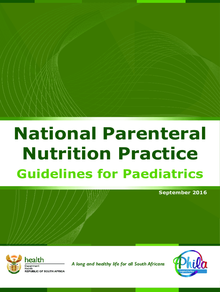 Fillable Online National Parenteral Nutrition Practice Guidelines for ...