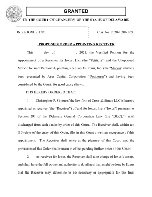 Fillable Online Chancery Upholds Claim for the Appointment of a ...