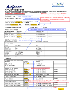 Fillable Online Sample AJX Application Form.doc Fax Email Print - pdfFiller