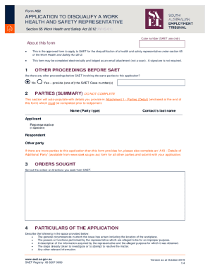 Fillable Online Application to Disqualify a Work Health and Safety ...