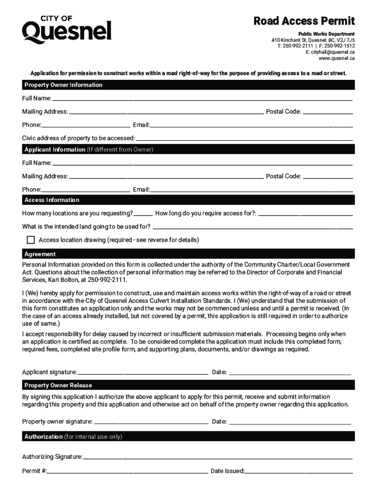 Fillable Online Highway Use Permits - Province of British Columbia Fax ...