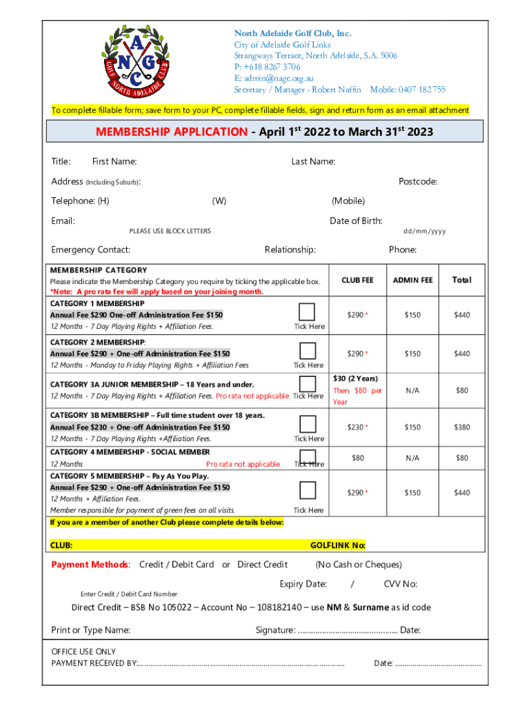 Fillable Online nagc org 2022-2023 NAGC Membership Application ...