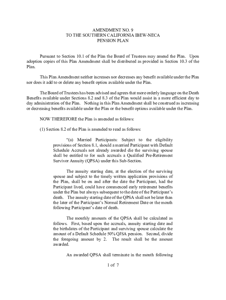 Fillable Online IBEW Local No. 684 Defined Benefit Pension Plan (Part A ...