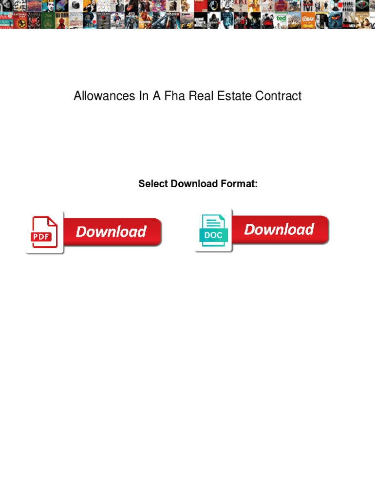 Fillable Online Allowances In A Fha Real Estate Contract. Allowances In ...