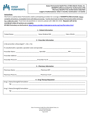 Fillable Online Prior Authorization (PA) Form for Kesimpta () ... Fax ...