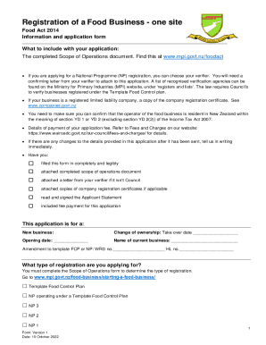 Fillable Online Single site food registration form Fax Email Print ...