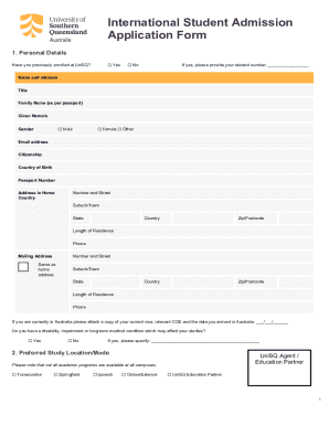 Fillable Online International Student Admission Application Form Fax Email Print - pdfFiller