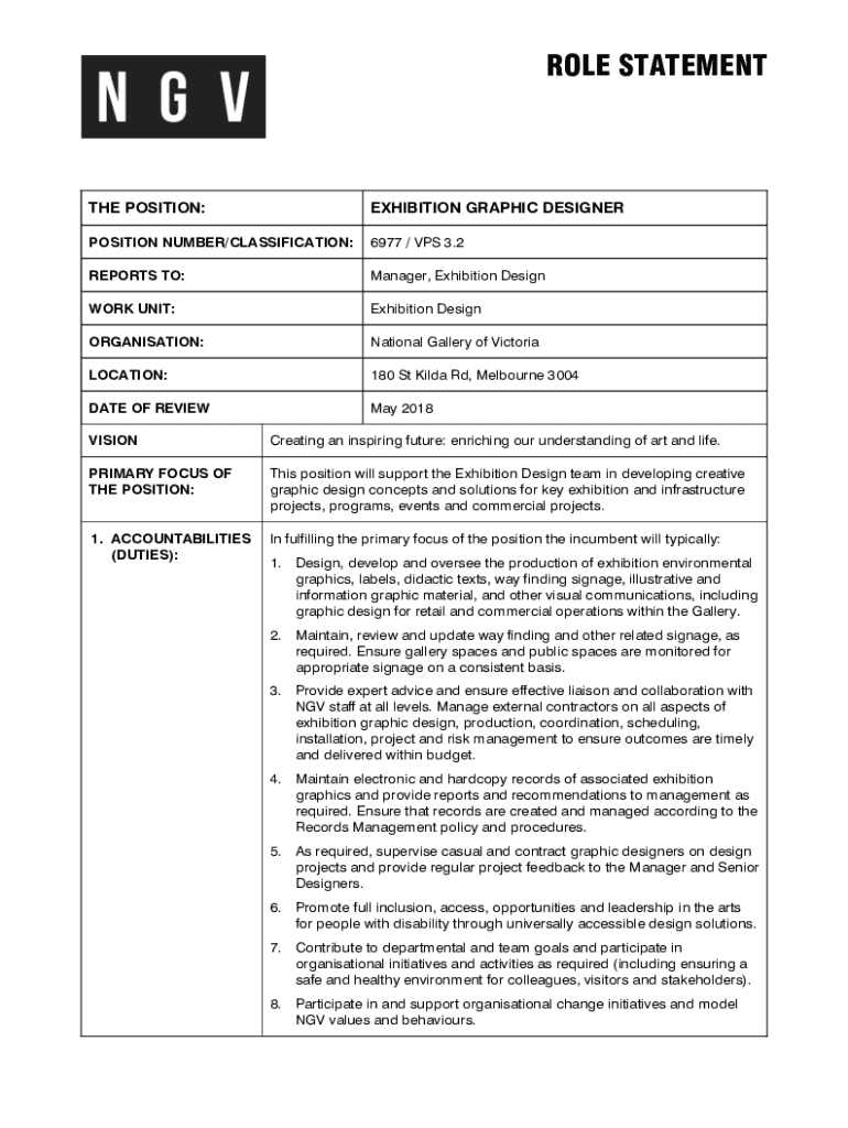 Fillable Online EXHIBITION GRAPHIC DESIGNER Fax Email Print - pdfFiller