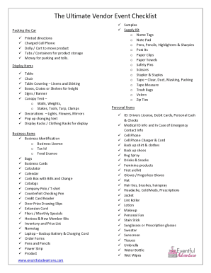 Fillable Online Market Stall Checklist: The Complete Guide From Go to ...