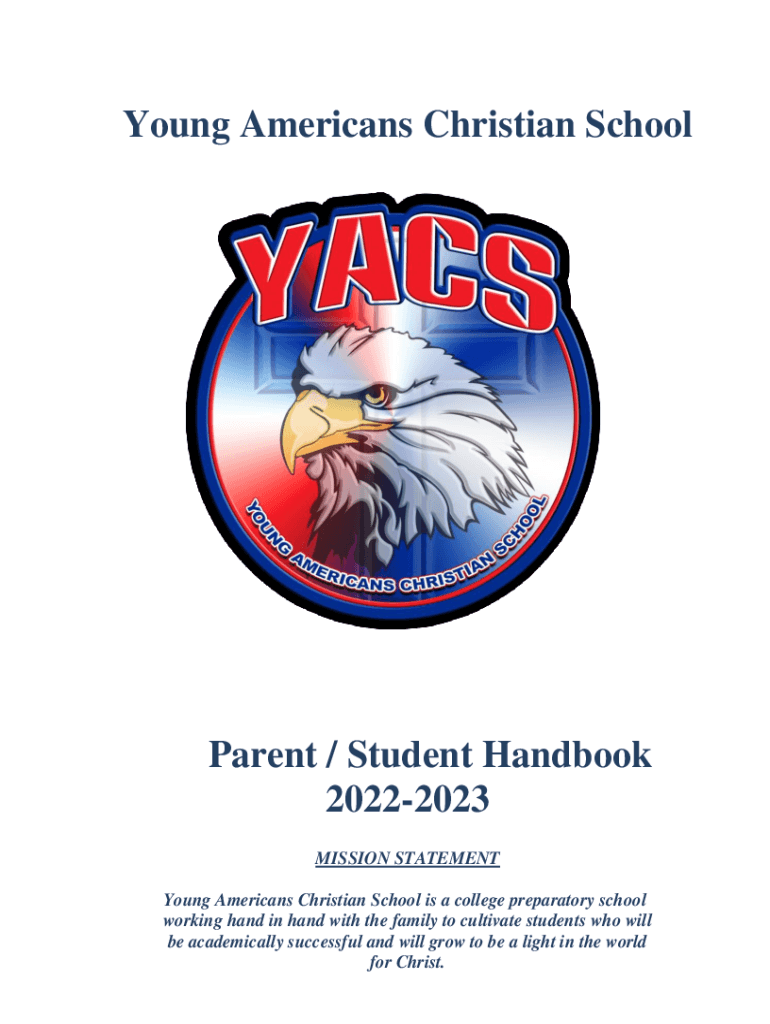 Fillable Online Young Americans Christian School Parent / Student ...