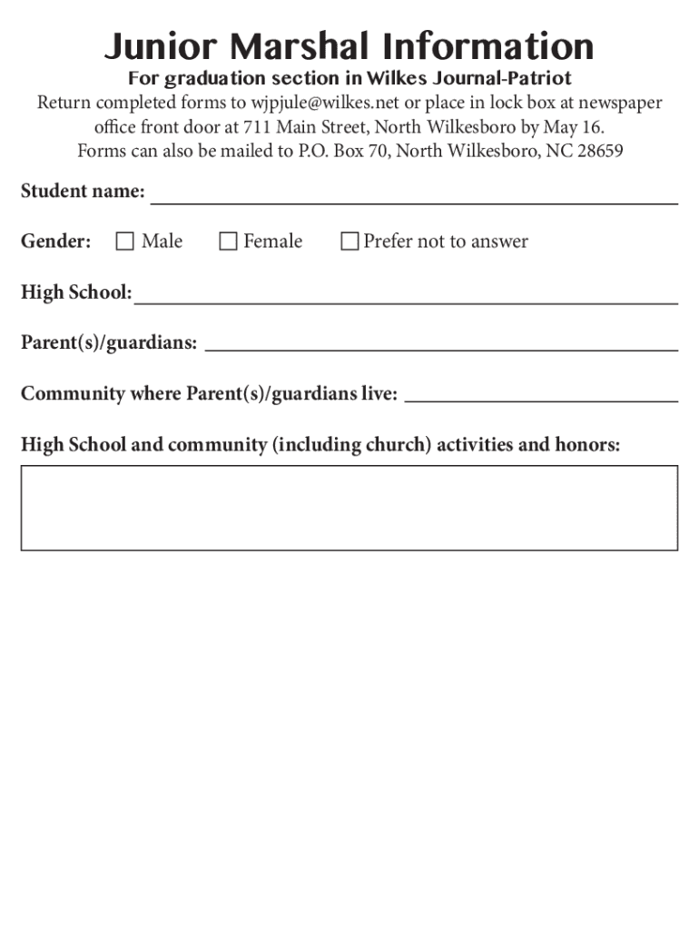 Fillable Online graduation information form.indd Fax Email Print ...