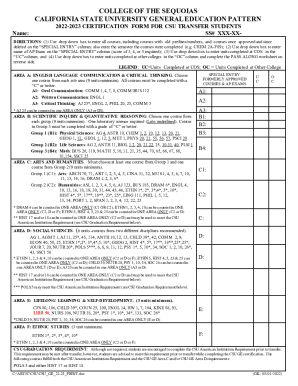 Fillable Online 2023-2024 Advising Form for CSU TRANSFER STUDENTS Fax Email Print - pdfFiller
