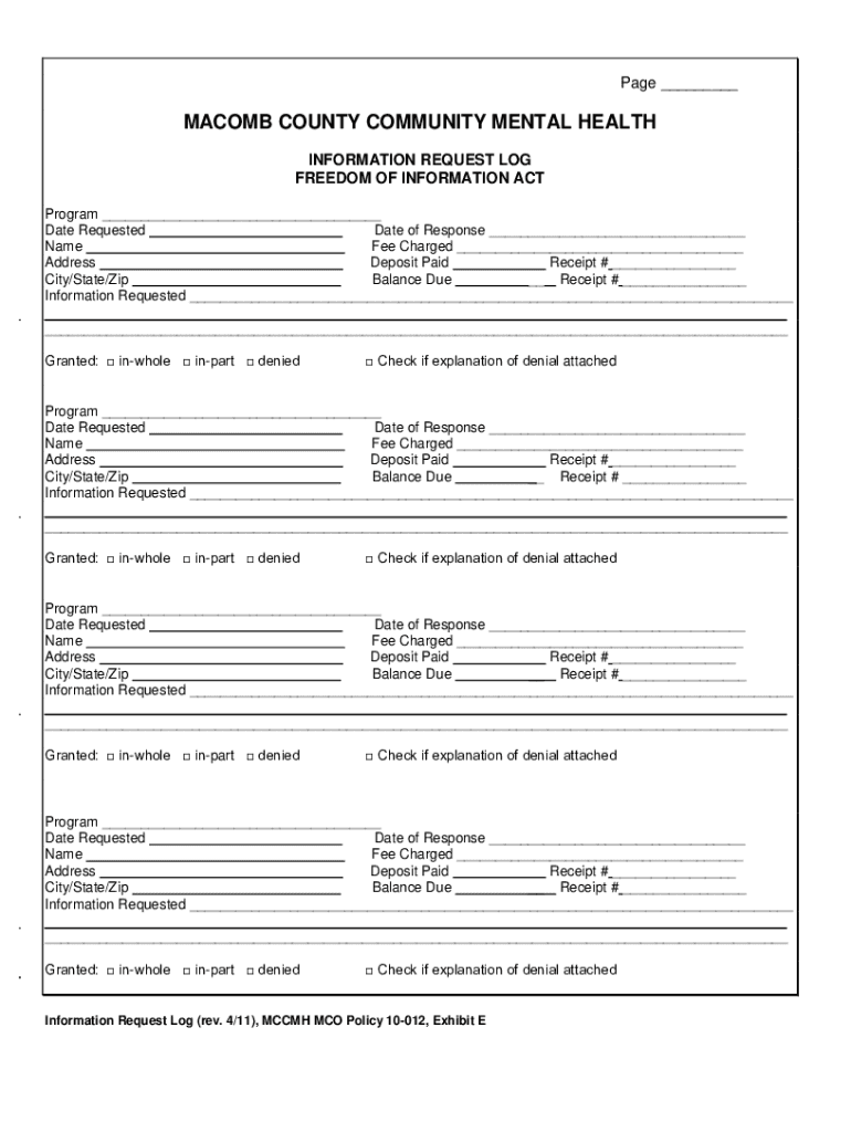 Fillable Online Community Mental Health for Central Michigan (CMHCM ...