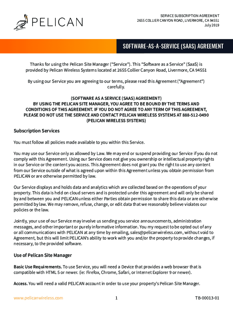 Fillable Online SOFTWARE-AS-A-SERVICE (SAAS) AGREEMENT Fax Email Print ...
