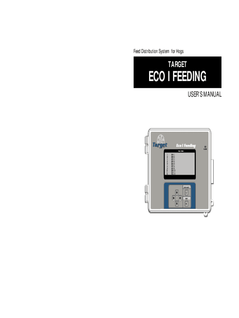Fillable Online TARGET-ECO-1-FEEDING - Feed Distribution System for ...