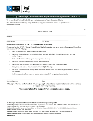 Fillable Online EIT-Youth-Scholarship-Application-Form-2023. ... Fax ...