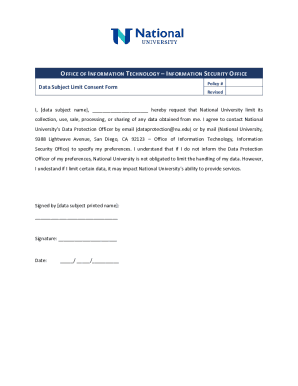 Fillable Online Data Subject Limit Consent Form Fax Email Print - pdfFiller
