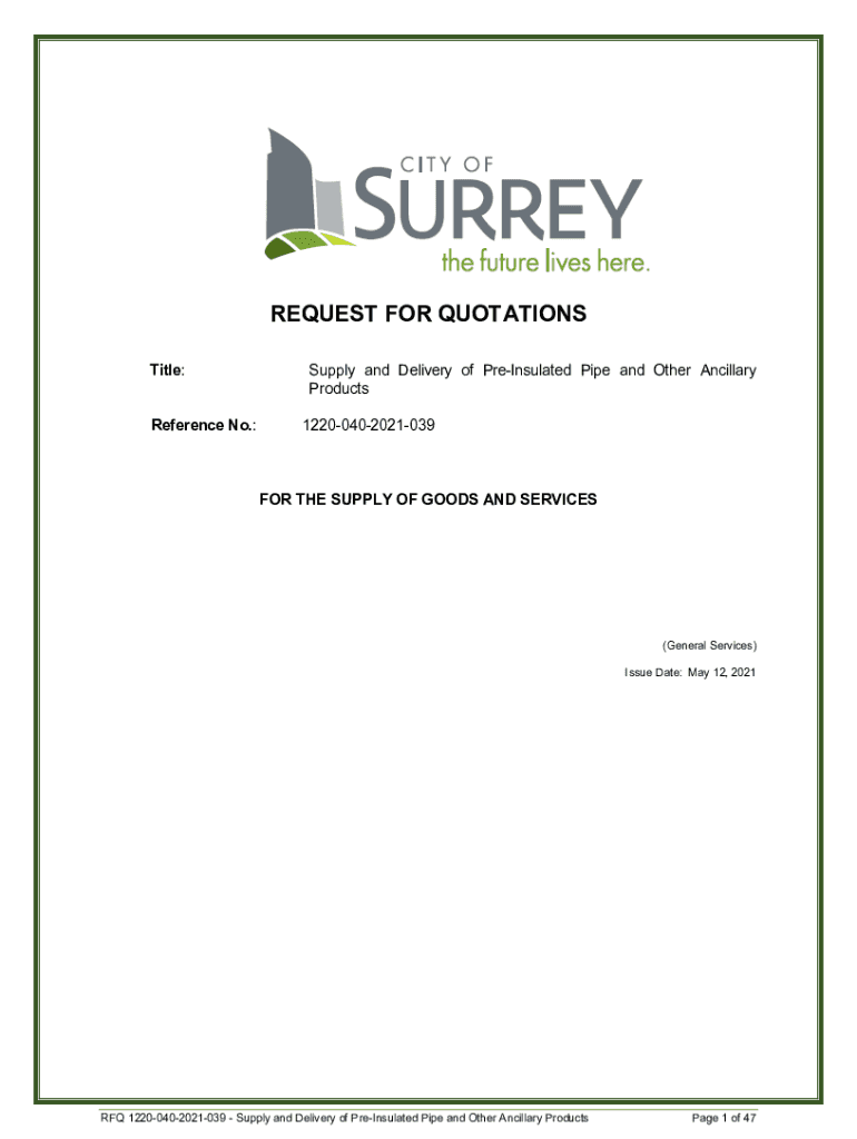 Fillable Online REQUEST FOR QUOTATION (RFQ) (Goods) Ref: Q-075/18 Fax Email Print - pdfFiller