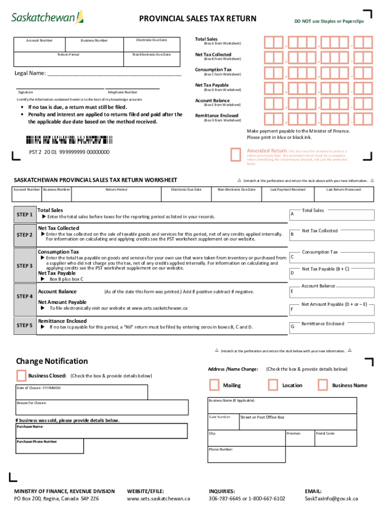 Fillable Online Form FIN 400: Provincial Sales Tax Return Fax Email ...