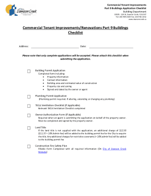 Fillable Online Commercial Tenant Improvements Part 9 Buildings ... Fax Email Print - pdfFiller