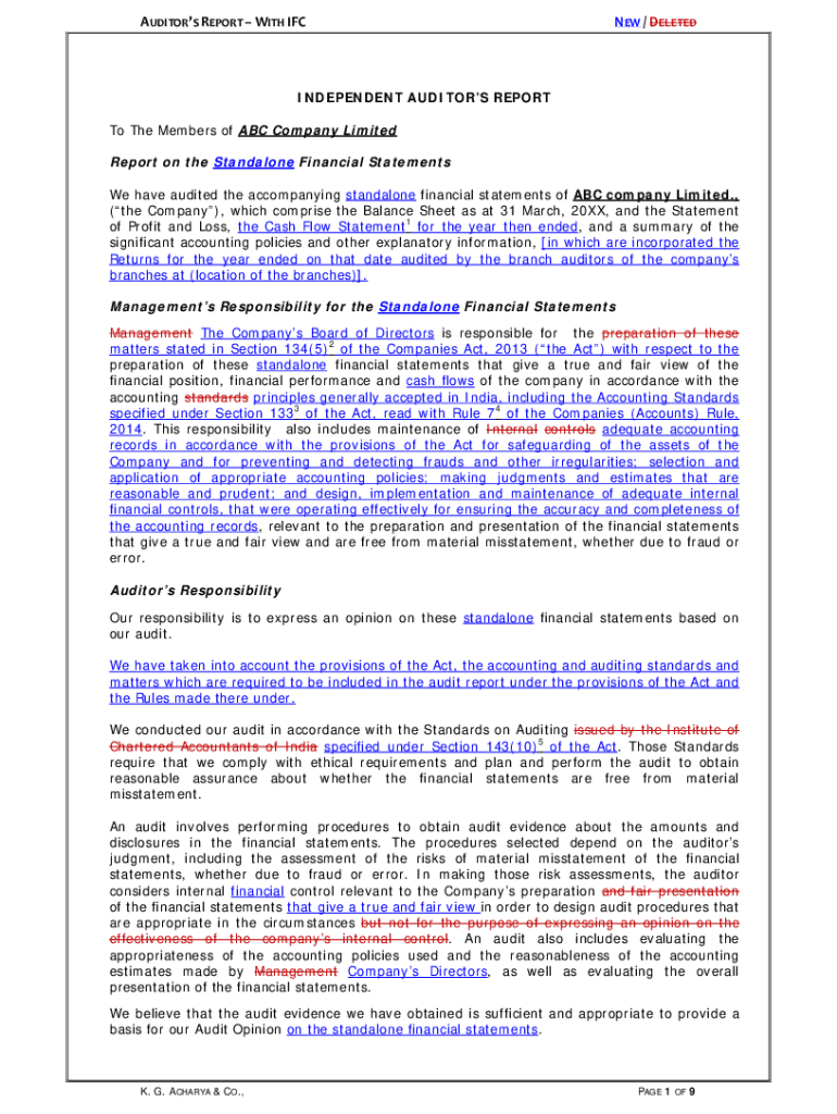 Fillable Online Extract Sample of Financial Statements Fax Email Print ...