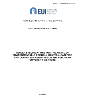 Fillable Online TENDER SPECIFICATIONS Title: Framework service contract ... Fax Email Print ...