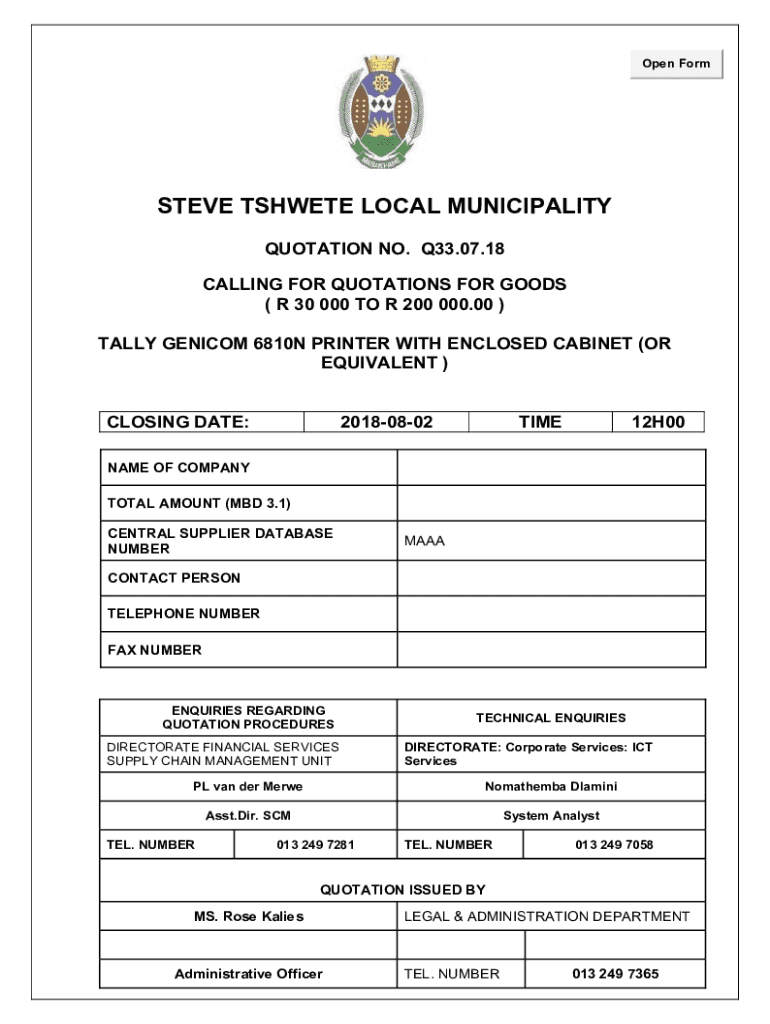 Fillable Online TALLY GENICOM 6810N PRINTER WITH ENCLOSED CABINET (OR ...