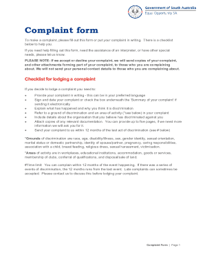 Fillable Online Paper Version of Complaint Form - FCC Complaints Fax ...