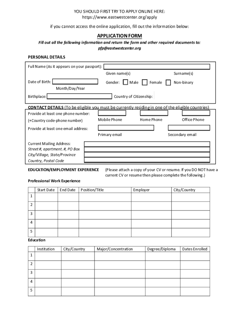 Fillable Online Pacific Islands Young Economic Empowerment Leaders Fax Email Print - pdfFiller