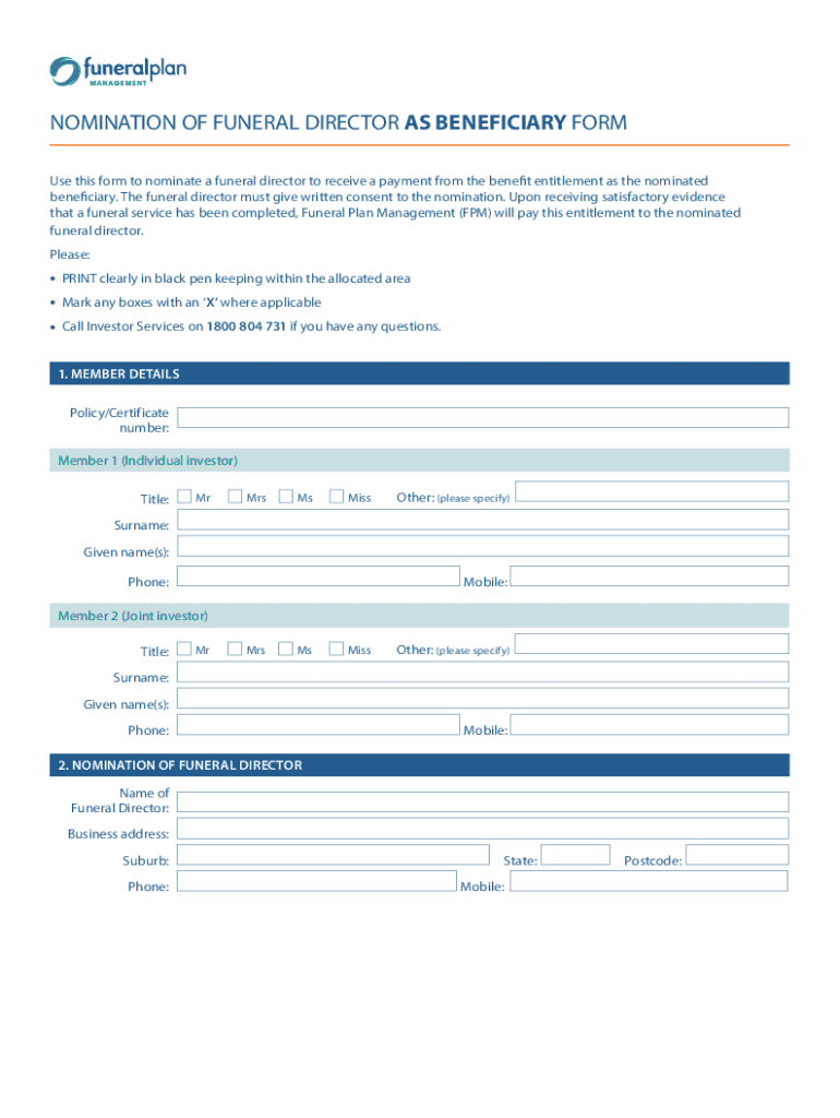 Fillable Online CLAIM YOUR FUNERAL BENEFIT Fax Email Print - pdfFiller