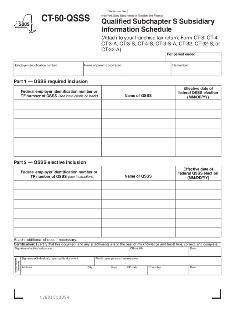 Fillable Online Form CT-3-S New York S Corporation Franchise Tax Return ...
