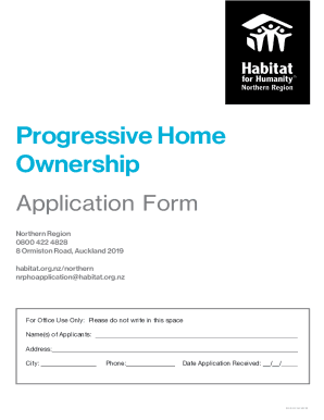 Fillable Online habitat org Progressive Home Ownership Application form ...