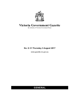 Fillable Online Government Gazettes: Victoria Fax Email Print - pdfFiller
