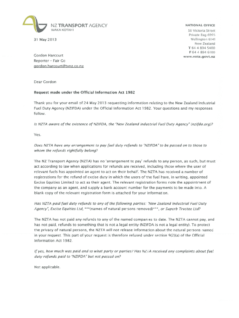 Fillable Online Fillable Fuel excise duty refund Customer registration ...