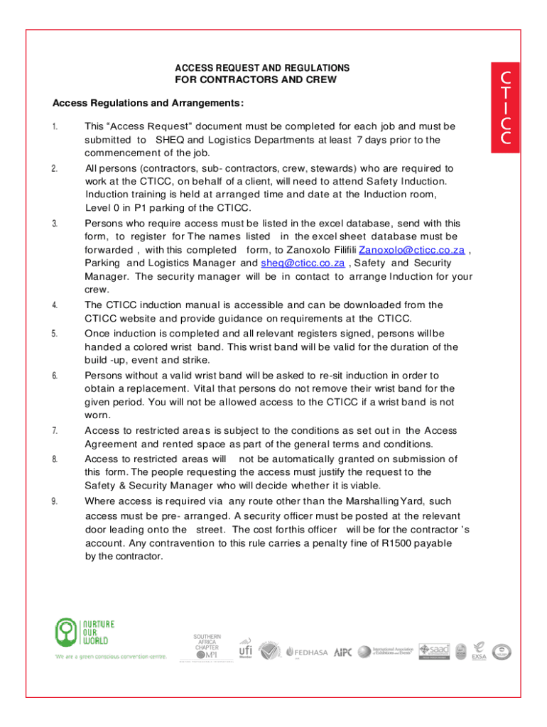 Fillable Online access request and regulations Fax Email Print - pdfFiller