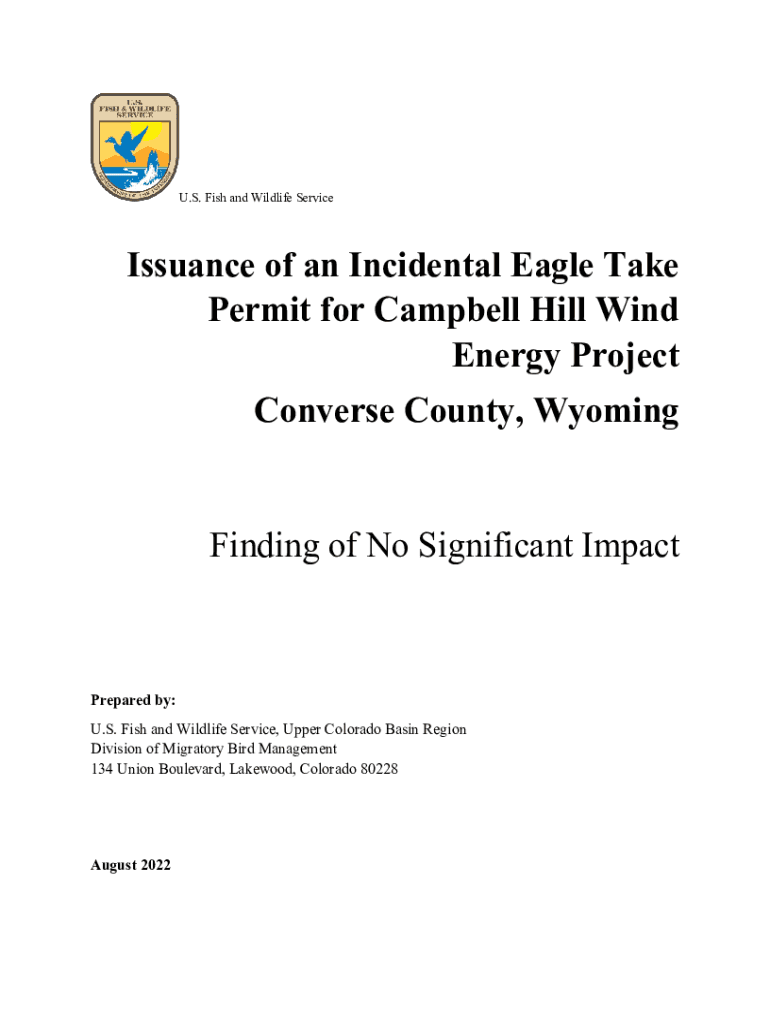 Fillable Online Issuance of an Incidental Eagle Take Permit for ...