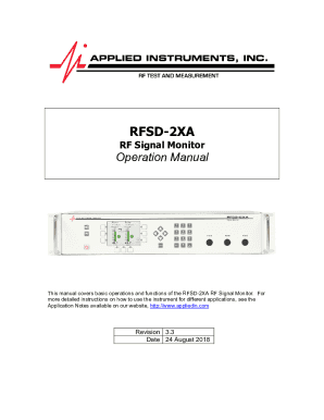 Fillable Online RFSD-2XA Operation Manual V3.3 Fax Email Print - pdfFiller