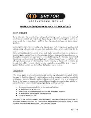 Fillable Online Sample of a Workplace Harassment Policy Fax Email Print ...