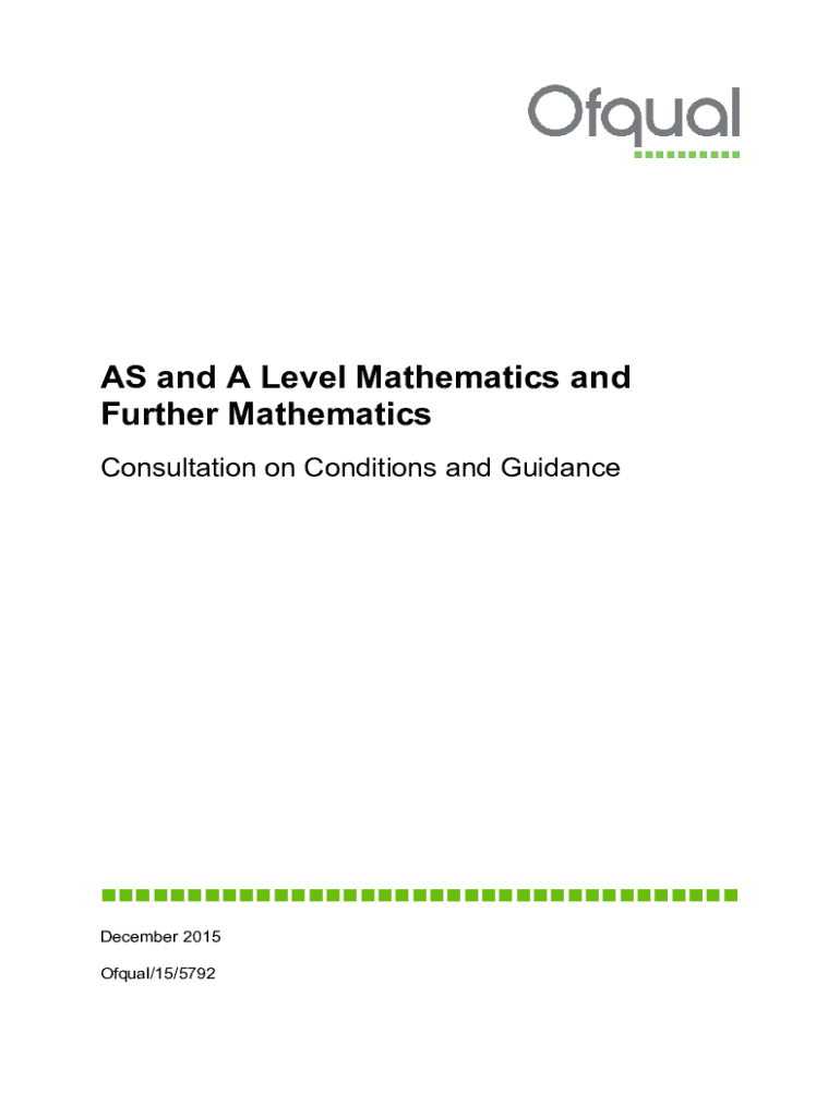 Fillable Online The new A Level Mathematics Qualifications and their ...