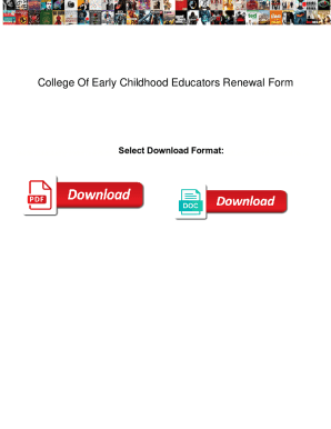 Fillable Online College Of Early Childhood Educators Renewal Form ...