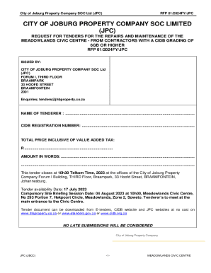 Fillable Online jhbproperty co Process followed by the City of Joburg ...