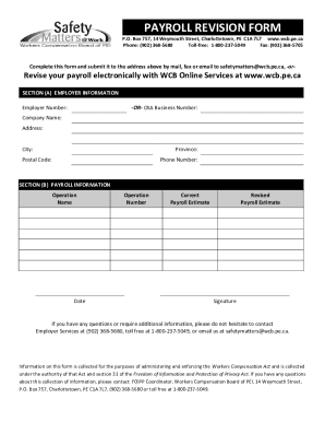 Fillable Online Employer Payroll Revision Form Fax Email Print - pdfFiller