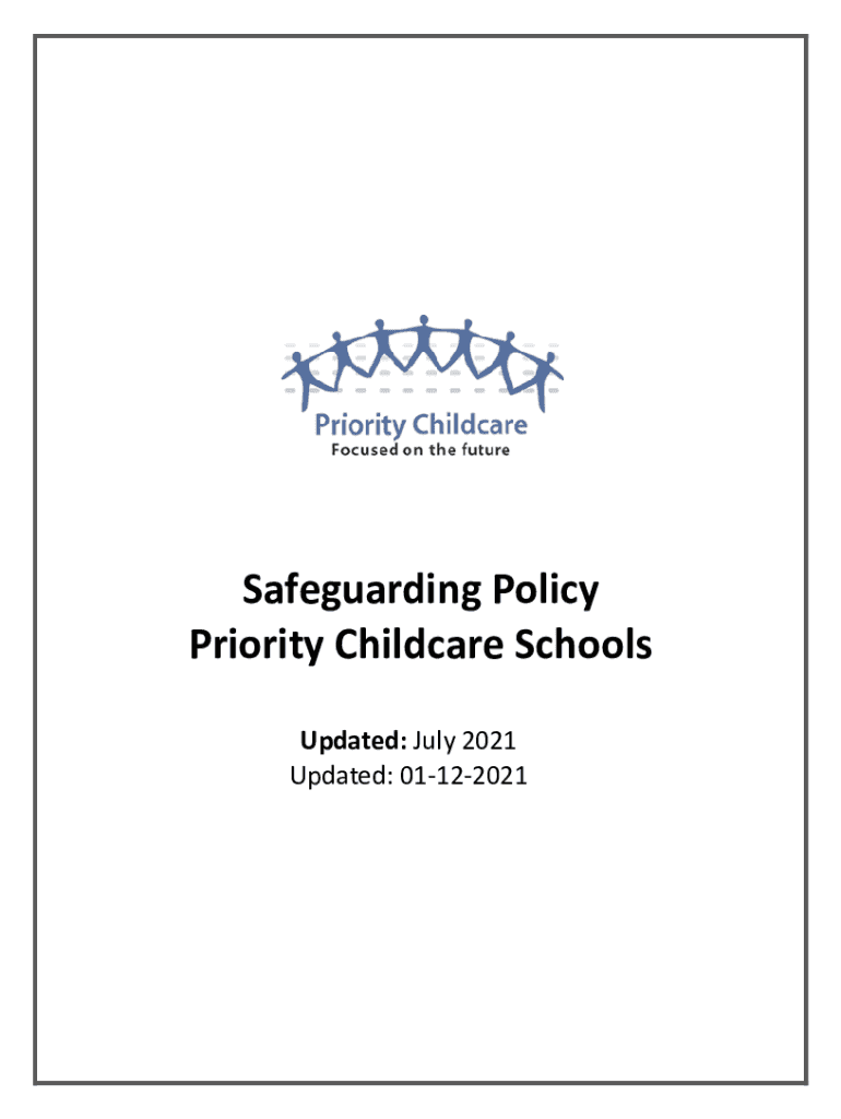Fillable Online Safeguarding Policy Priority Childcare Schools Fax ...
