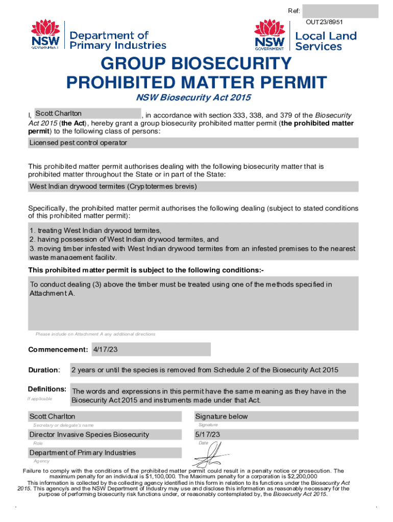 Fillable Online Group Permit - Special Identifier for Pigs Fax Email ...