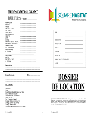 Remplissable En Ligne DOSSIER locataire Fax Email Imprimer - pdfFiller