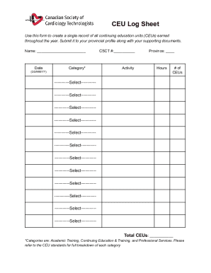 Fillable Online CSCT CEU Form Fax Email Print - pdfFiller