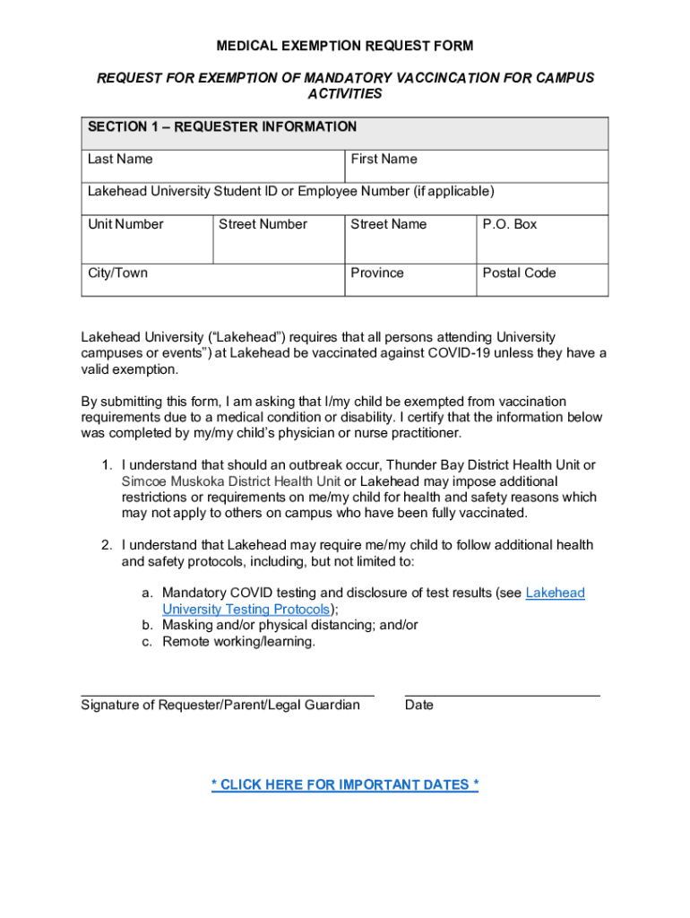 Fillable Online creed or religious belief exemption request form Fax ...